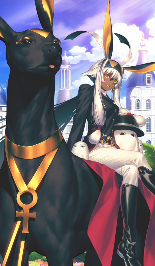 Safebooru - 1girl animal animal ears antenna hair anubis (mythology) breasts dark-skinned female ...