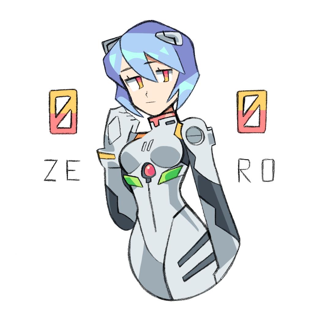 Safebooru - 1girl ayanami rei blue hair bodysuit breasts closed mouth cowboy shot cropped legs ...