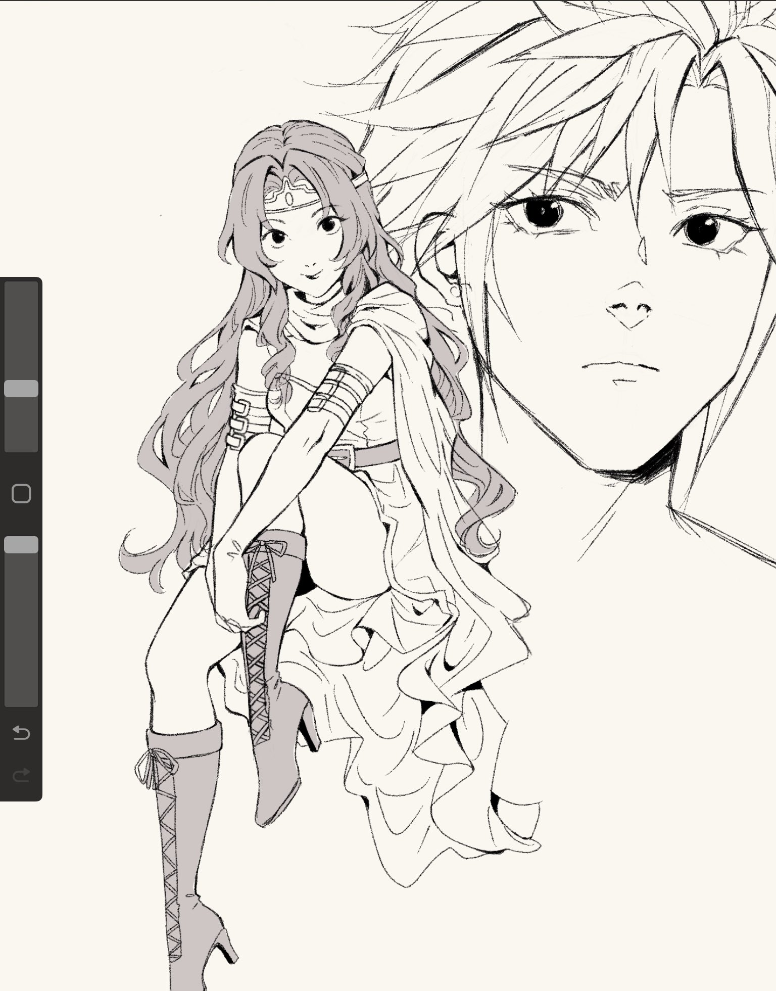 Safebooru - 1boy 1girl aerith gainsborough aerith gainsborough (supreme sage garb) art program ...