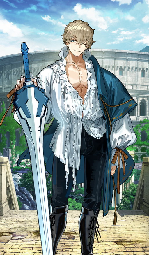 Safebooru - 1boy arm at side black boots black pants blue eyes boots brown hair buttons closed ...