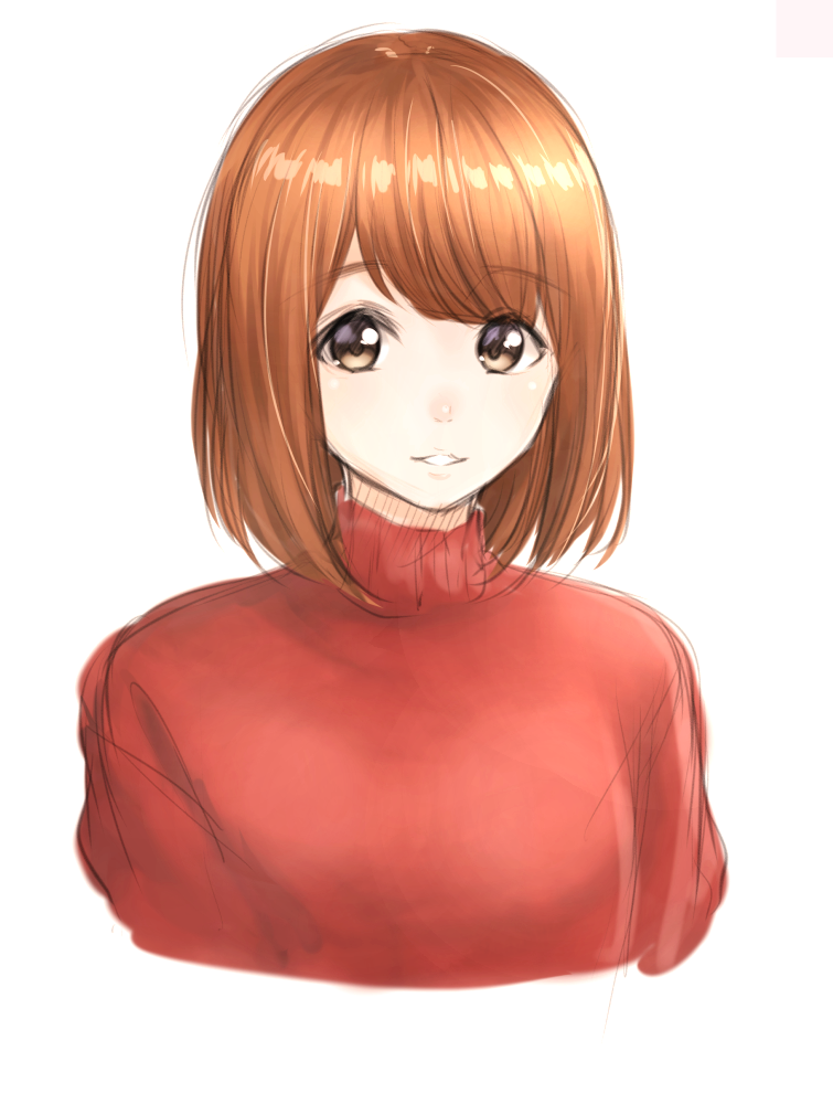 Safebooru - 1girl bangs blunt bangs bob cut brown eyes brown hair cropped torso eyebrows visible ...