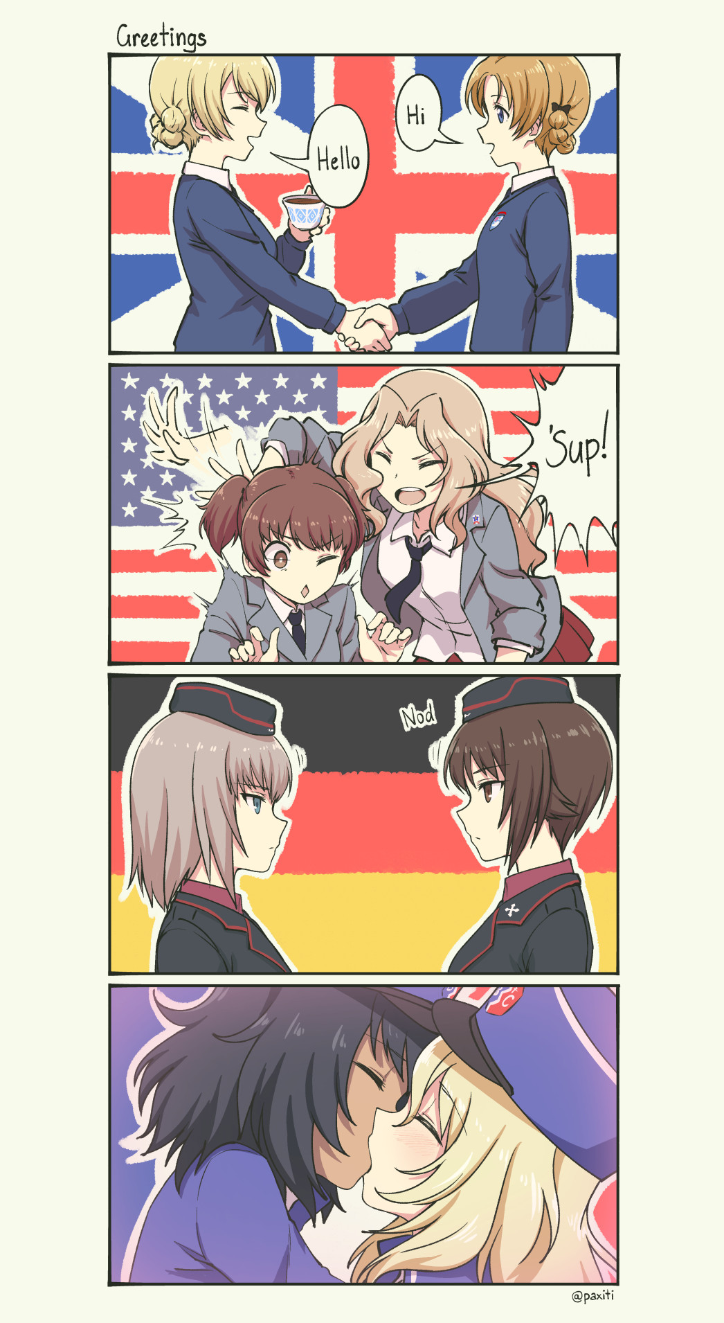 Safebooru - 6+girls alisa (girls und panzer) american flag andou (girls und panzer) bc freedom ...