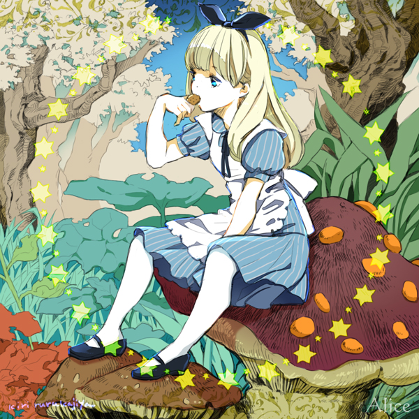 Safebooru - 1girl alice (wonderland) alice in wonderland apron blonde hair blue eyes cookie ...