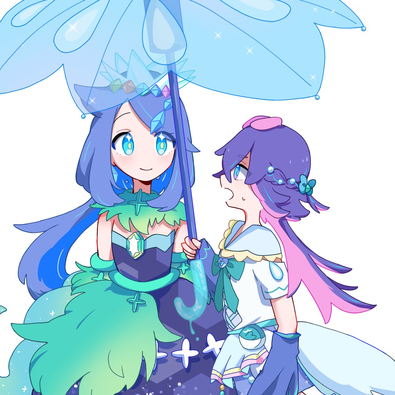 Safebooru - 2girls blue eyes blush boots bow closed mouth cosplay crown ...