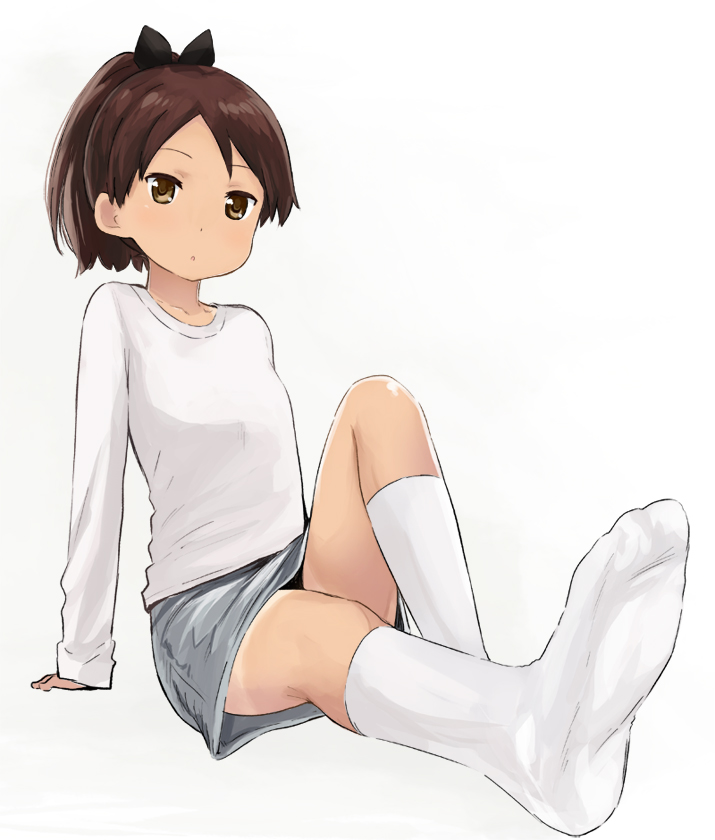 Safebooru 1girl O Abe Kanari Arm Support Bangs Black Ribbon Blush 3208