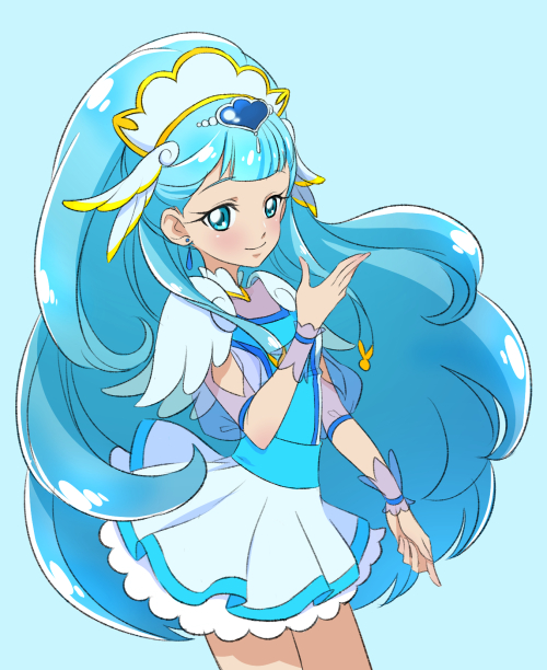 Safebooru - 1girl blue blue background blue eyes blue hair closed mouth ...