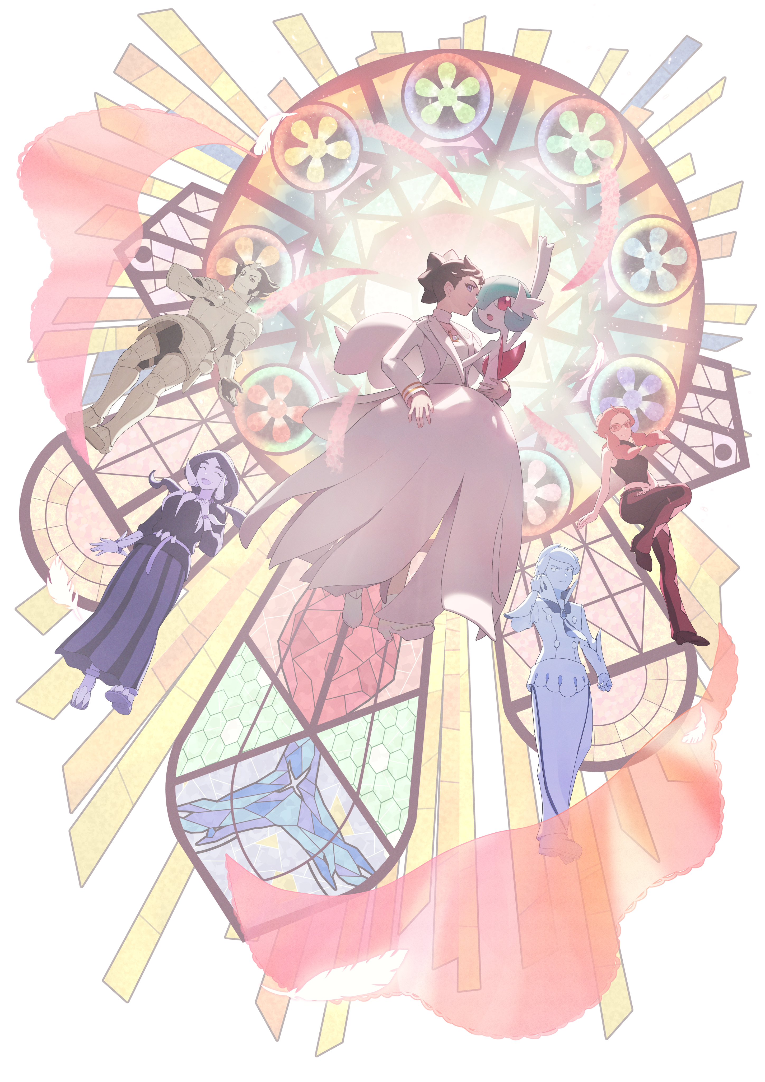 Safebooru - 2boys 3girls absurdres apron armor armored boots black ...