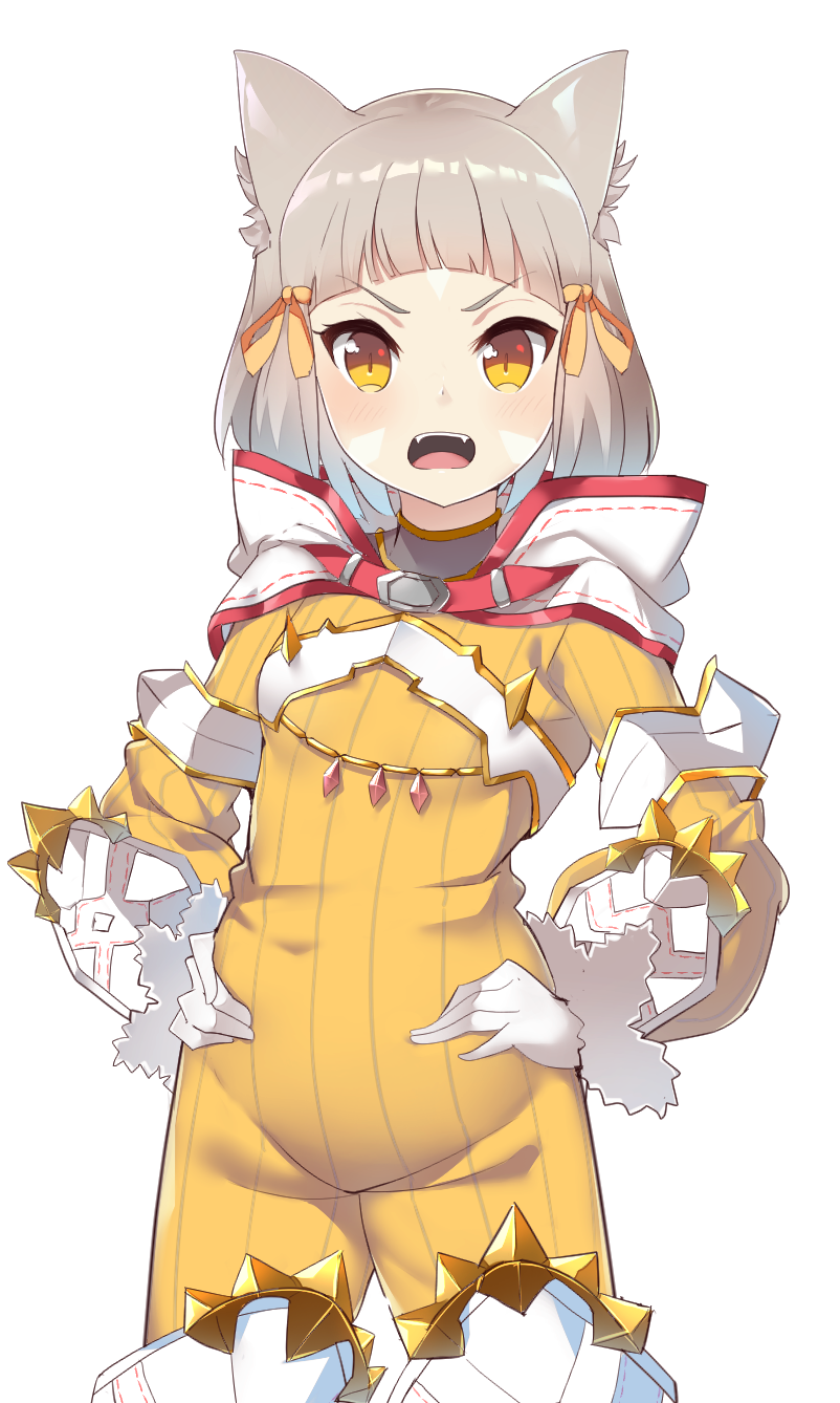 Safebooru - 1girl animal ears bangs beltskirt blunt bangs bodysuit cat ears dera ix gloves ...