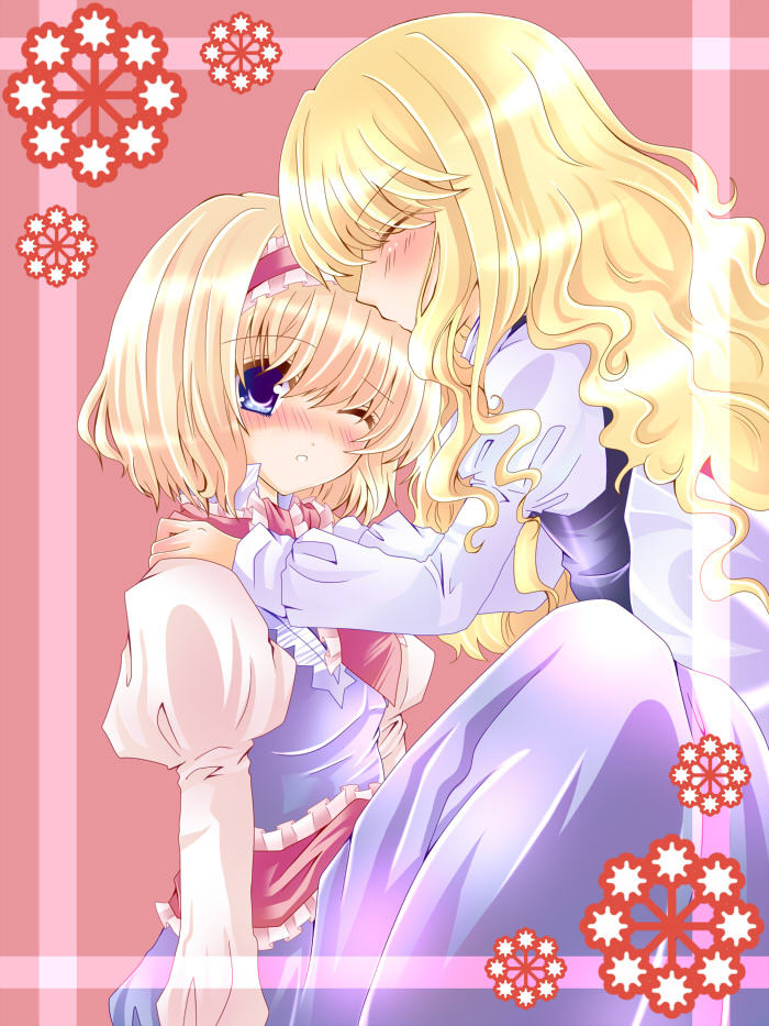 Safebooru - alice margatroid blonde hair blue eyes blush hairband kirisame marisa long hair ...