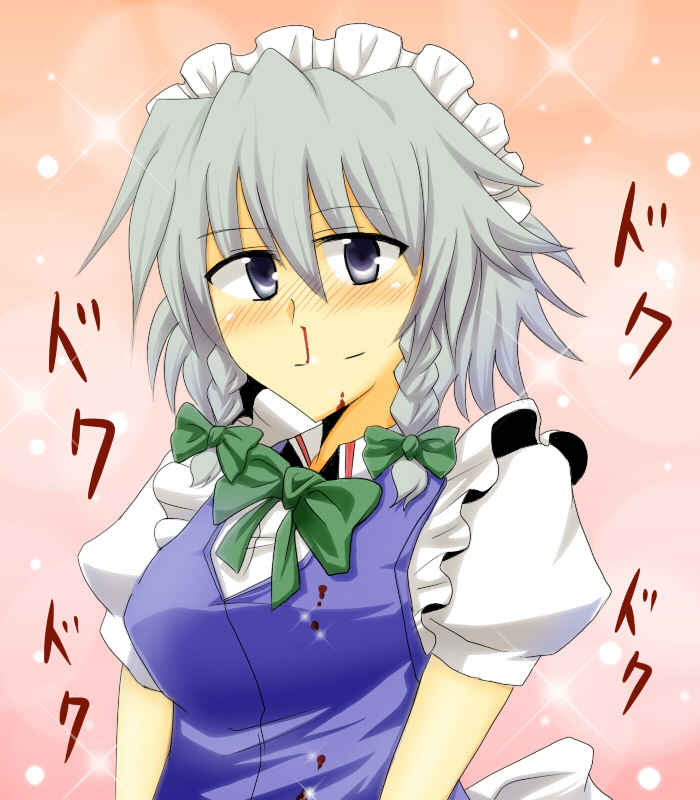 Safebooru - blood blue eyes blush braid hairband izayoi sakuya ...