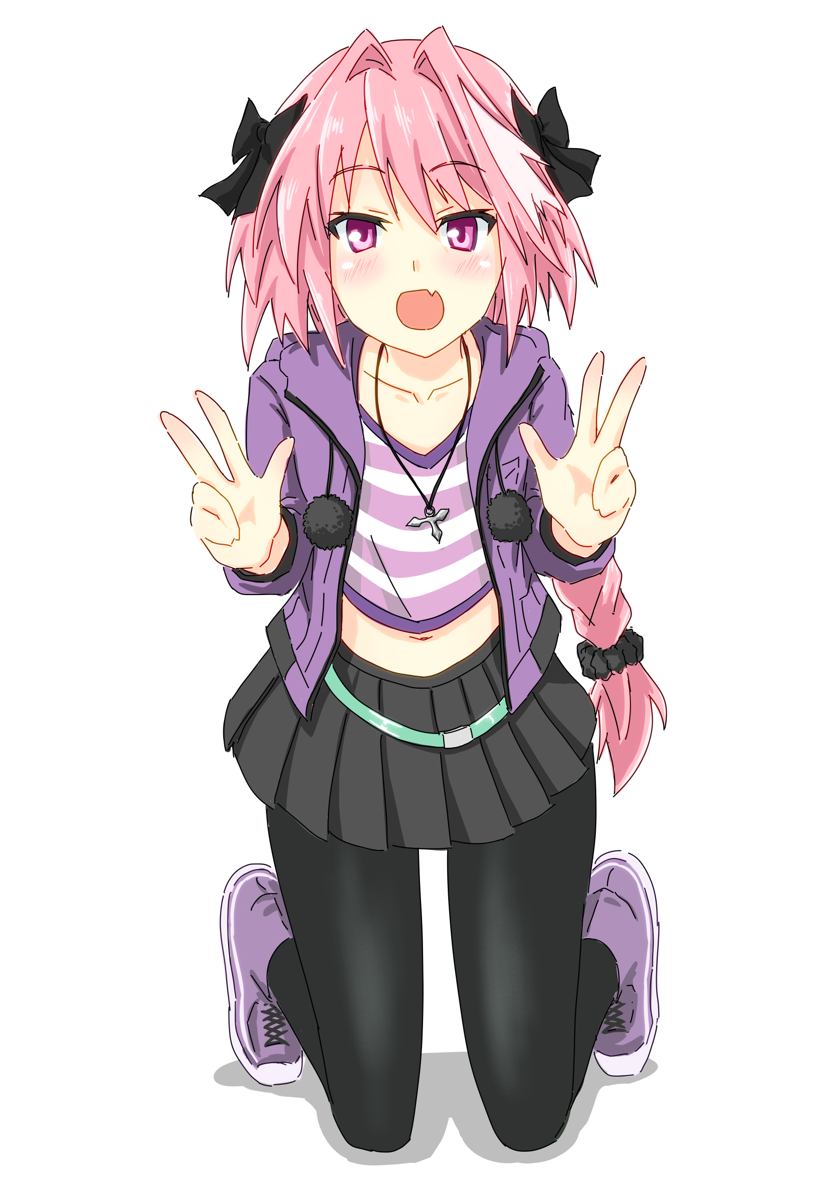 Safebooru - 1boy astolfo (fate) black bow black ribbon bow braid ...