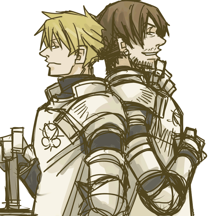 Safebooru - back-to-back back to back gildas byrne guildus winzalf burn ...