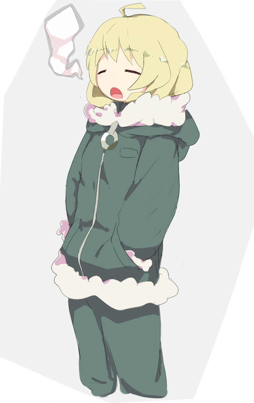 Safebooru - 1girl ahoge bangs blonde hair breath closed eyes eyebrows ...