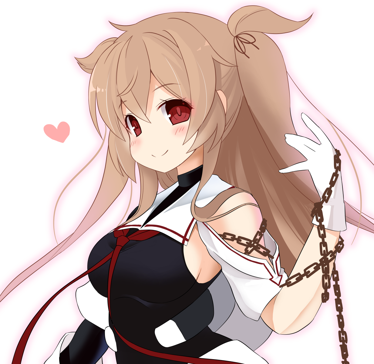 Safebooru 1girl Asymmetrical Clothes Black Serafuku Breasts Detached 9114