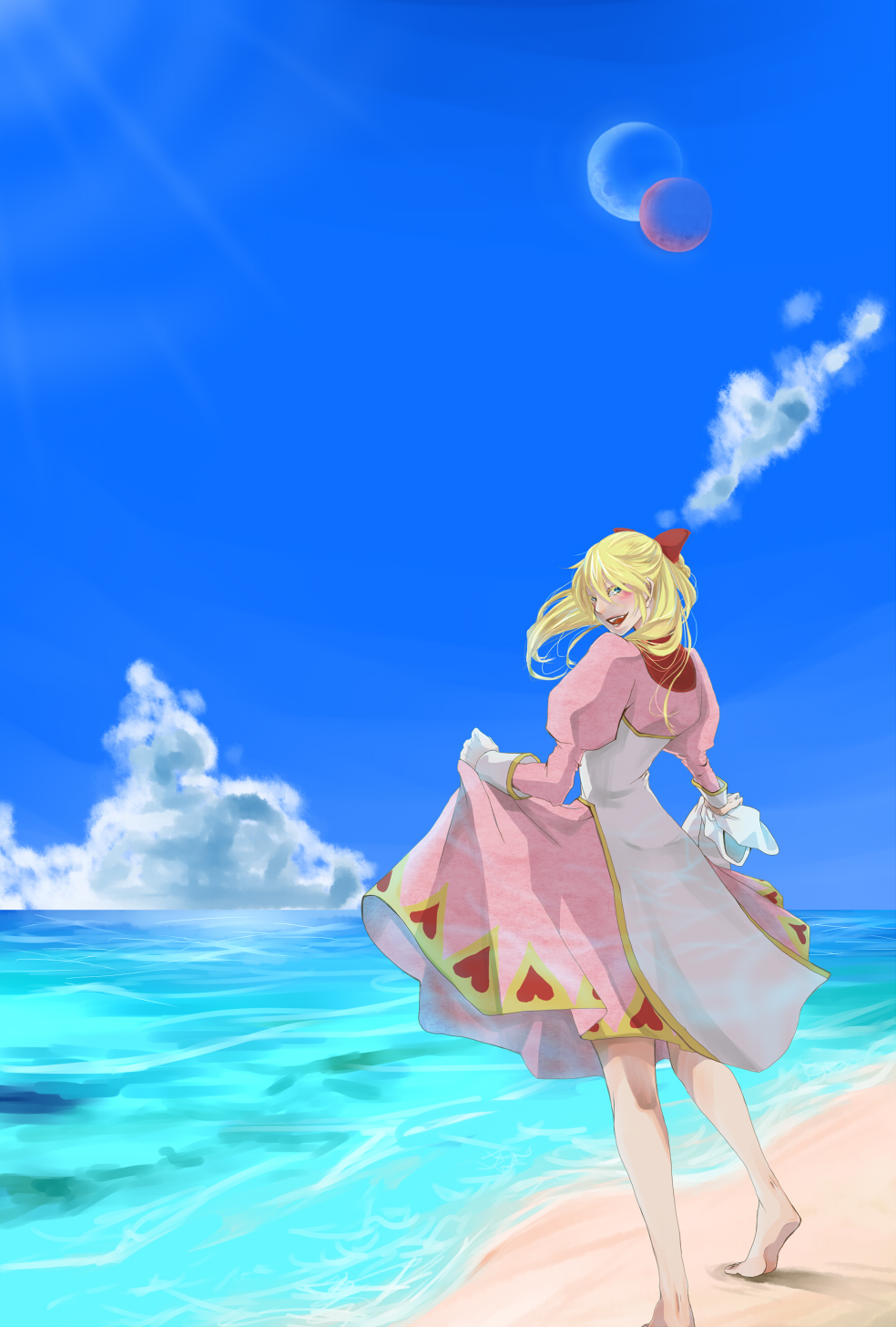 Safebooru - 1girl beach blonde hair blue eyes breasts chrono cross ...