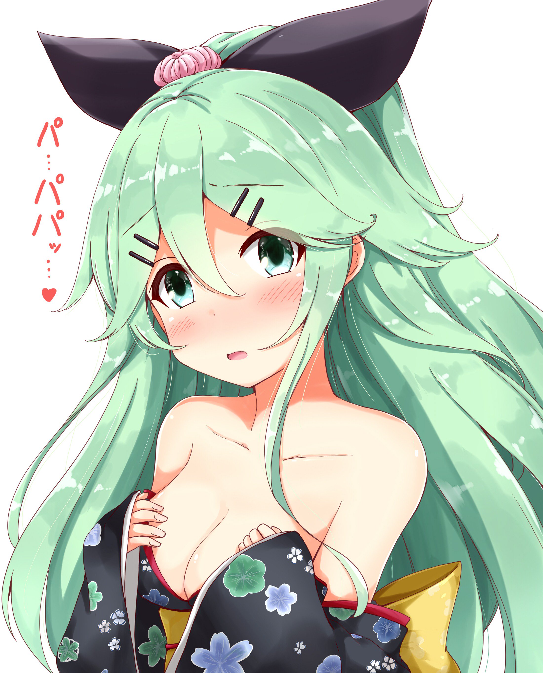 Safebooru - 1girl :o absurdres aikawa ryou alternate costume aqua eyes bare shoulders big hair ...