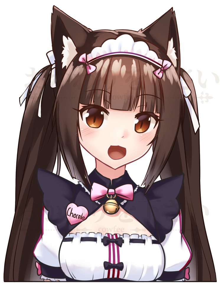 Safebooru - 1girl :3 :d animal ears artist name bangs bell blunt bangs bow bowtie brown eyes ...
