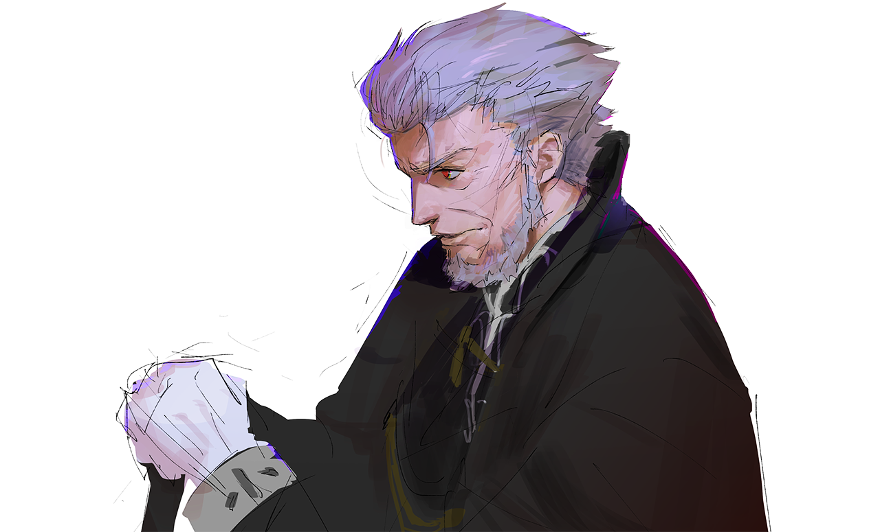 Safebooru - 1boy bangs beard black coat coat facial hair fate/stay ...