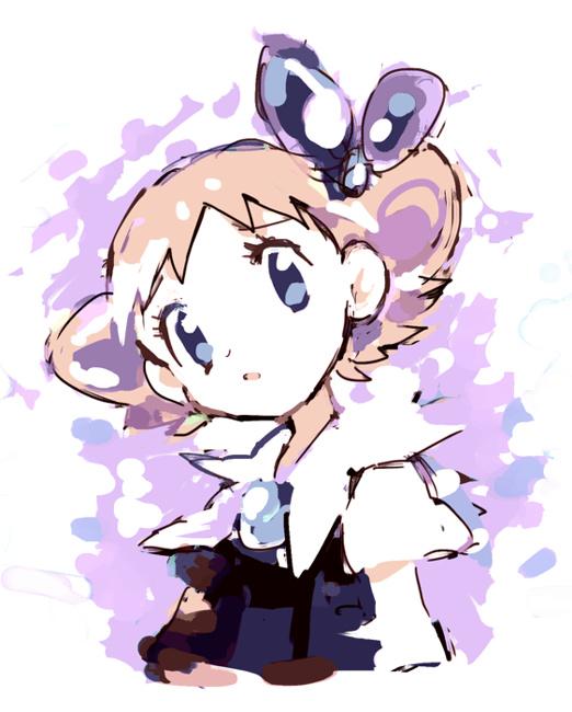 Safebooru - 1girl bow brown hair dress mii snowdon mosooxo pokemon ...