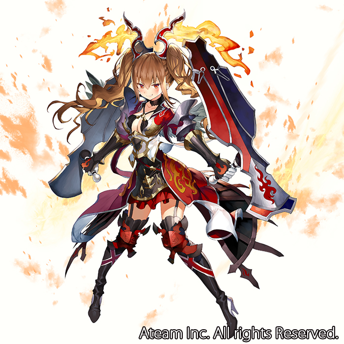 Safebooru - 1girl blush boots brown hair closed mouth dress fire garter ...