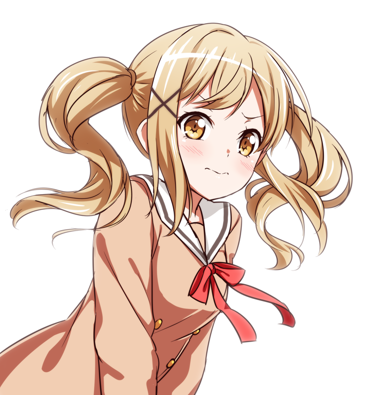 Safebooru - 1girl bang dream! blonde hair blush breasts closed mouth commentary request hair ...