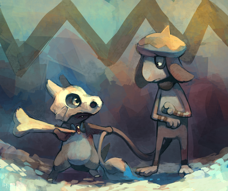 Safebooru - bone bow bowtie cubone eye contact fangs fushigi no dungeon ...