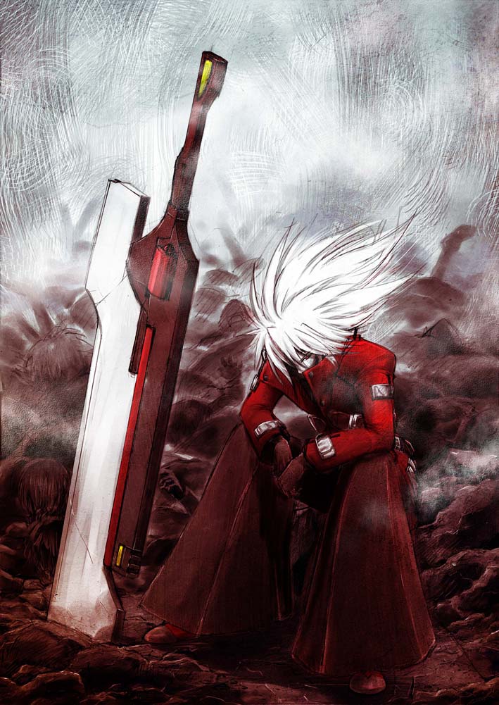 Safebooru - blazblue corpse huge sword huge weapon male ragna the ...