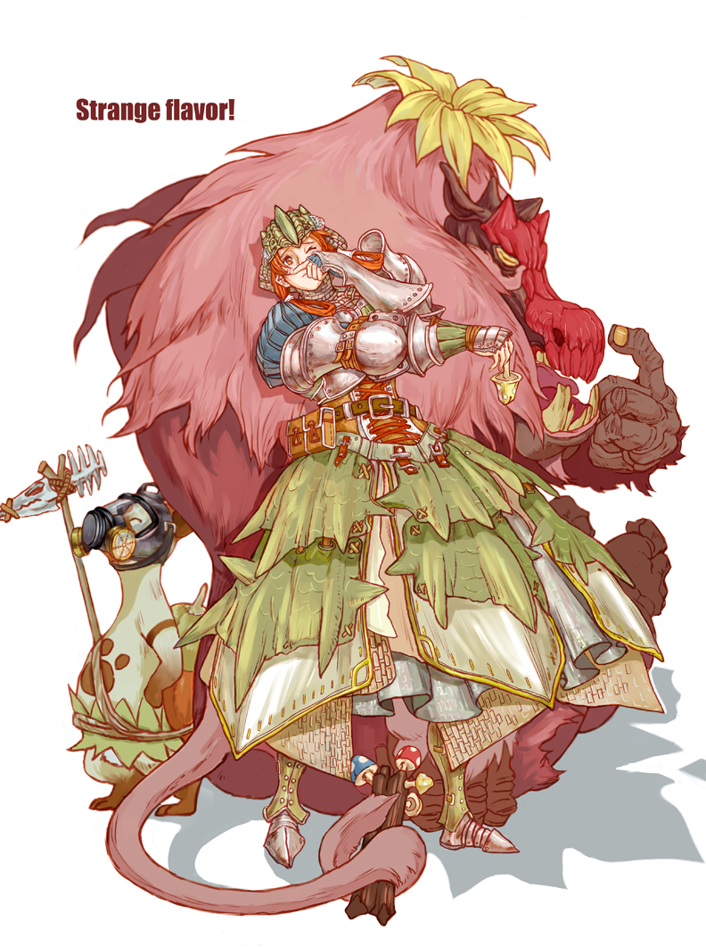 Safebooru - armored dress belt congalala dress felyne gas mask log ...