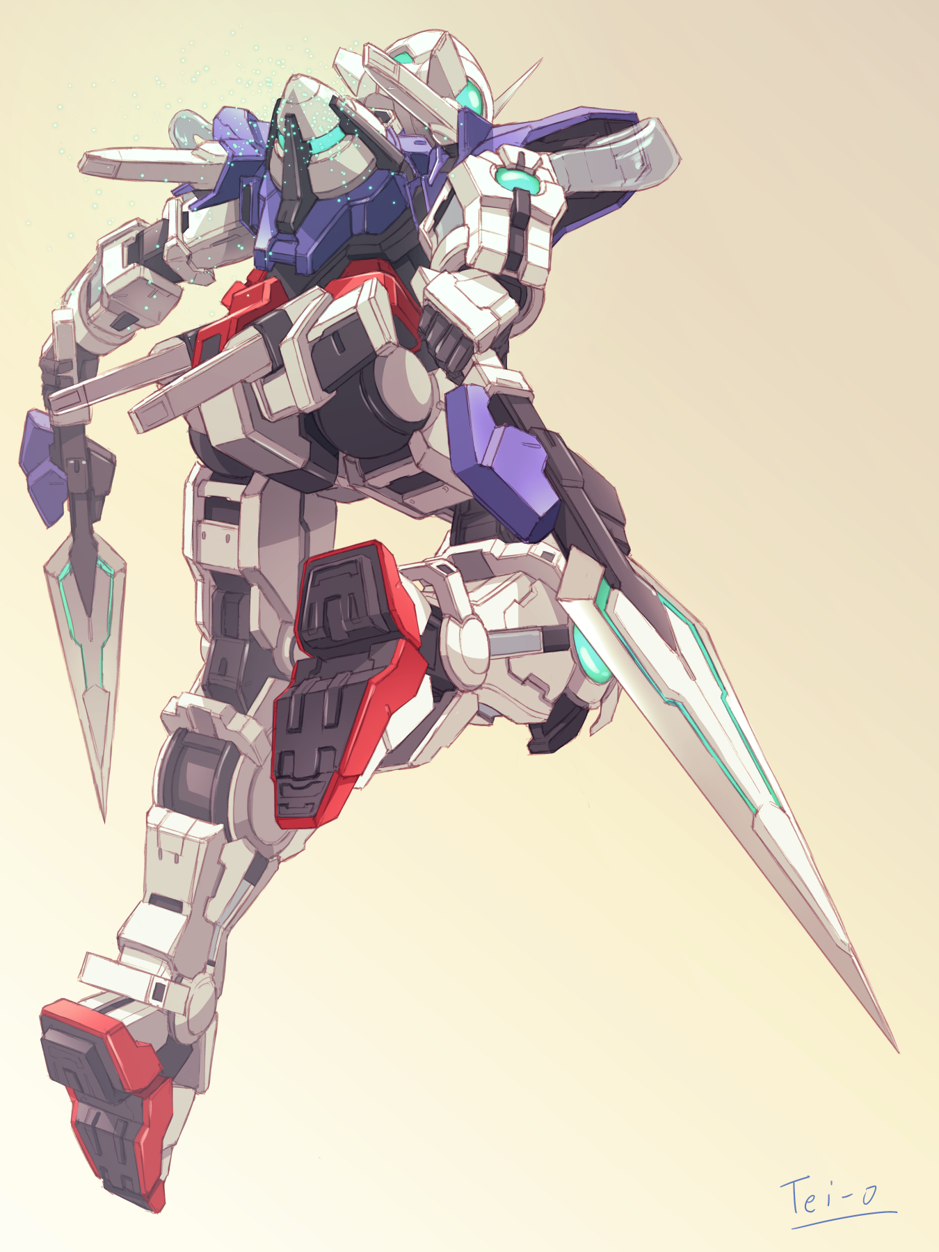 Safebooru - artist name back dual wielding gn drive gundam gundam 00 ...