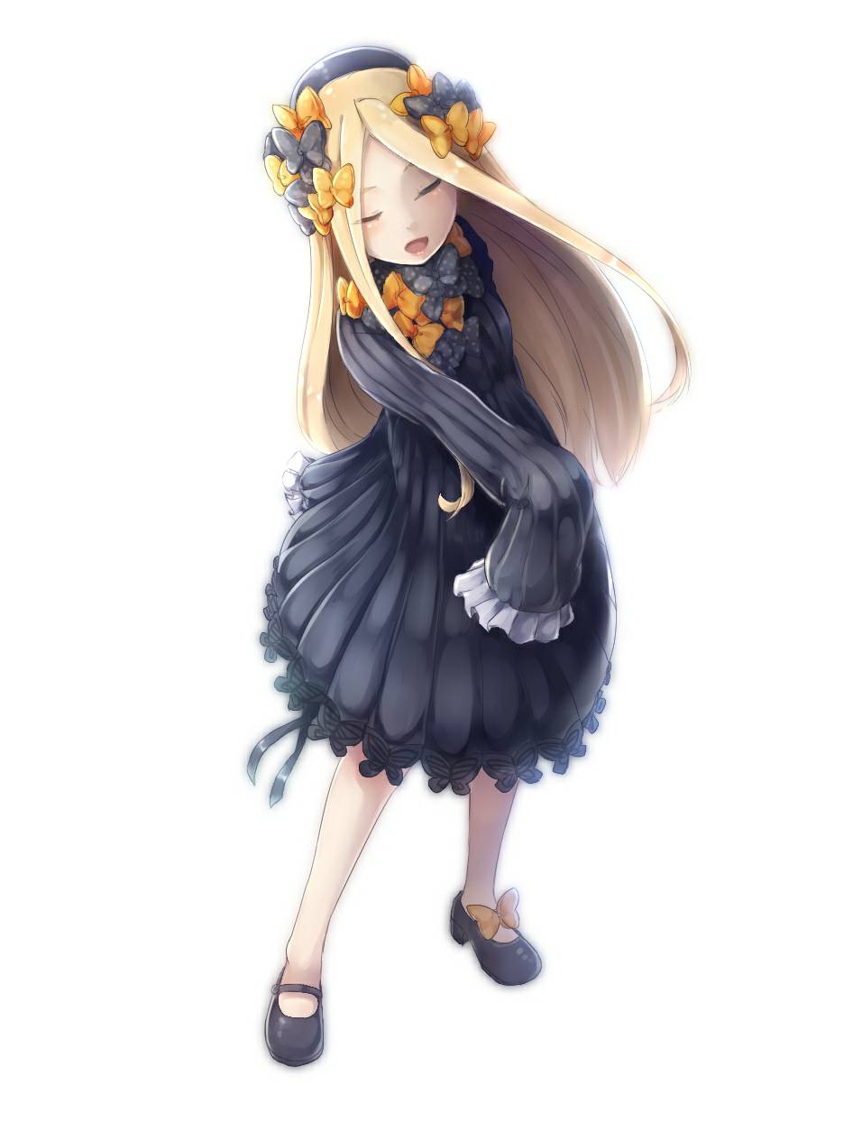 Safebooru - 1girl :d abigail williams (fate/grand order) bangs black bow black dress black hat ...