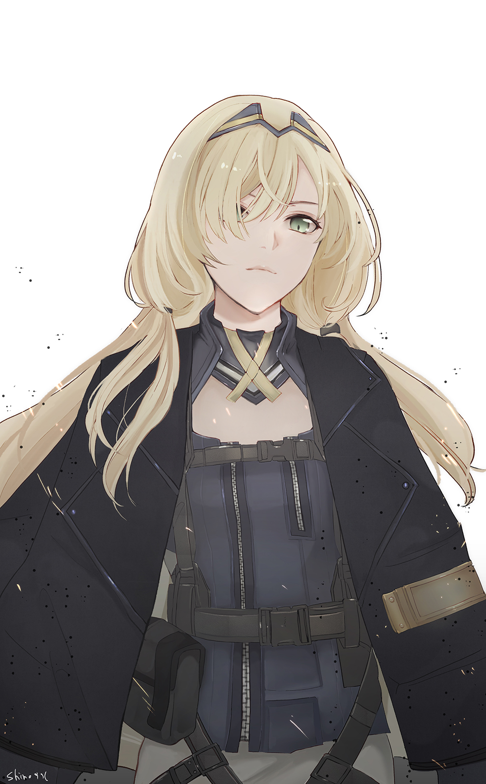 Safebooru - 1girl an-94 (girls frontline) assault rifle bangs black footwear black gloves black ...