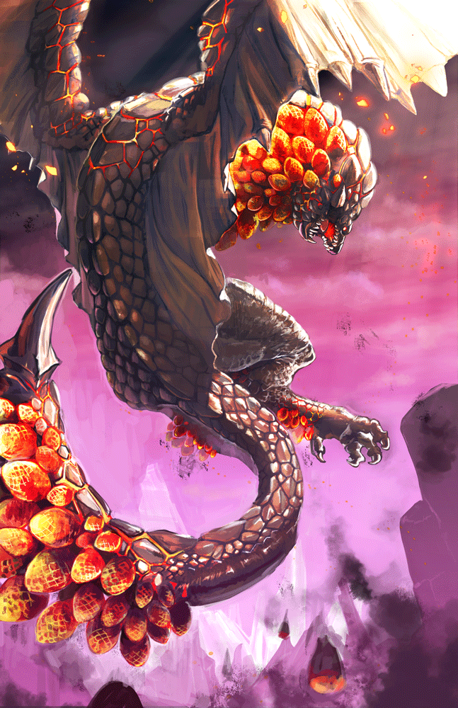 Safebooru - bazelgeuse bioluminescence claws dragon flying from behind ...