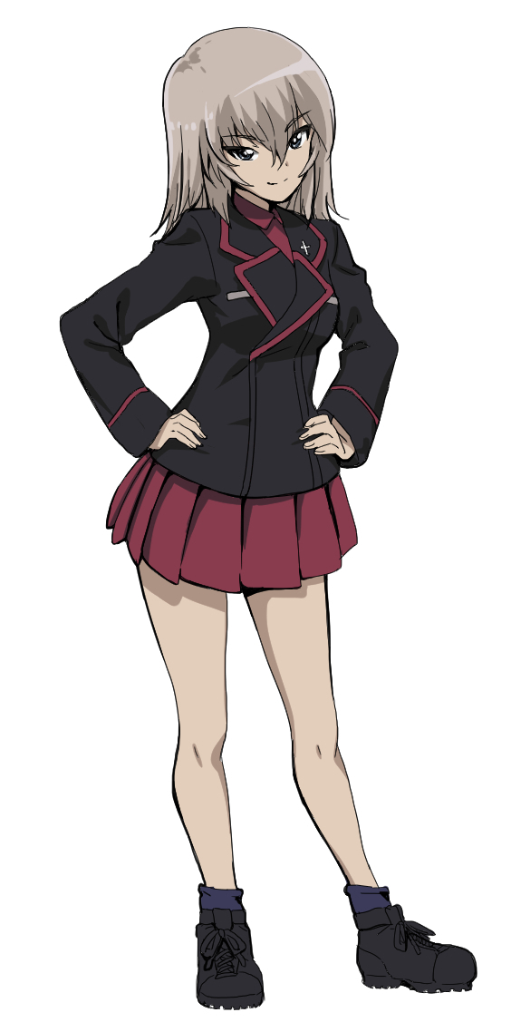 Safebooru - 1girl ankle boots bangs black footwear black jacket black legwear blue eyes boots ...