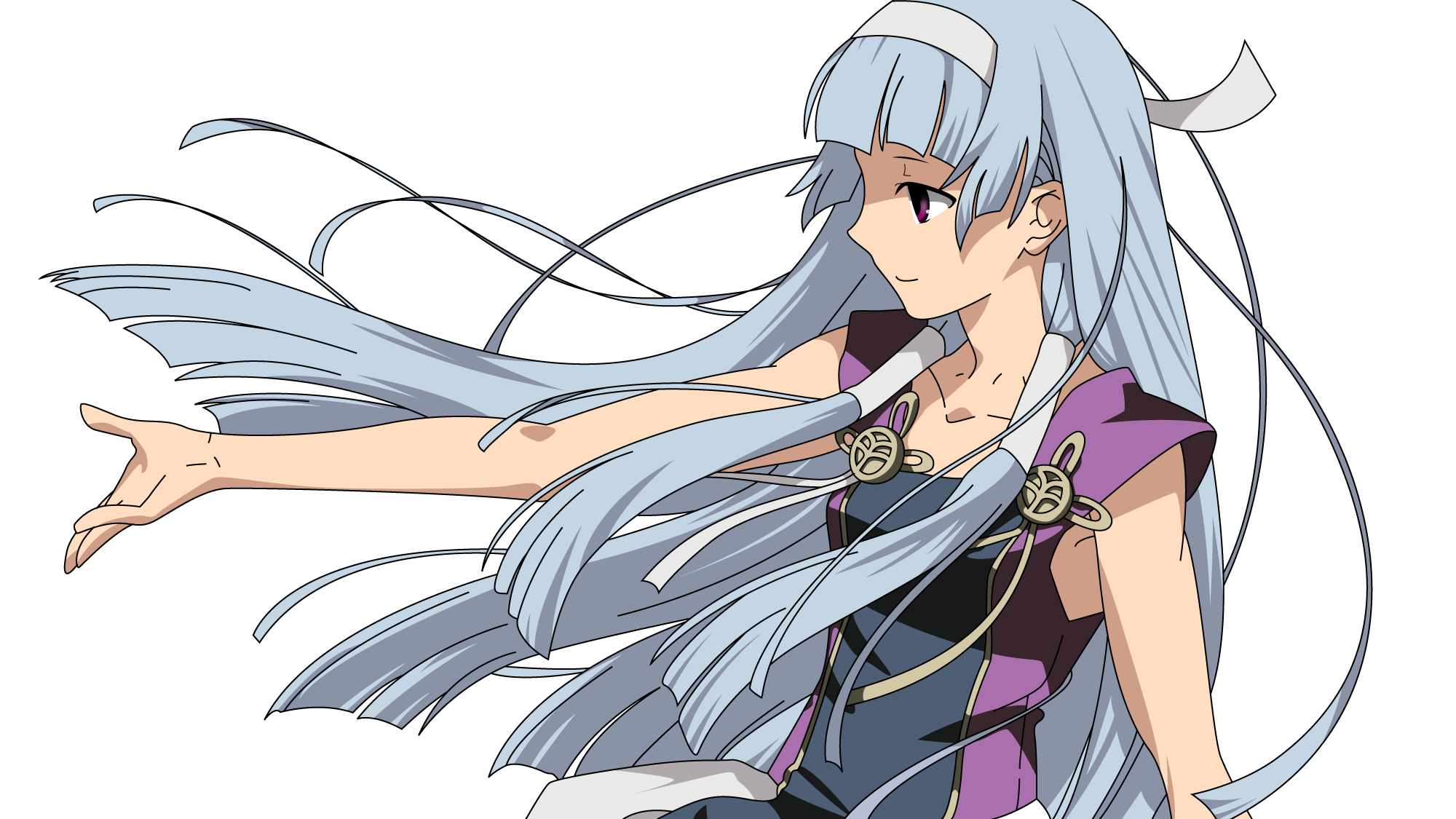 Safebooru - 1girl bangs blue hair blunt bangs hair tubes hairband ...