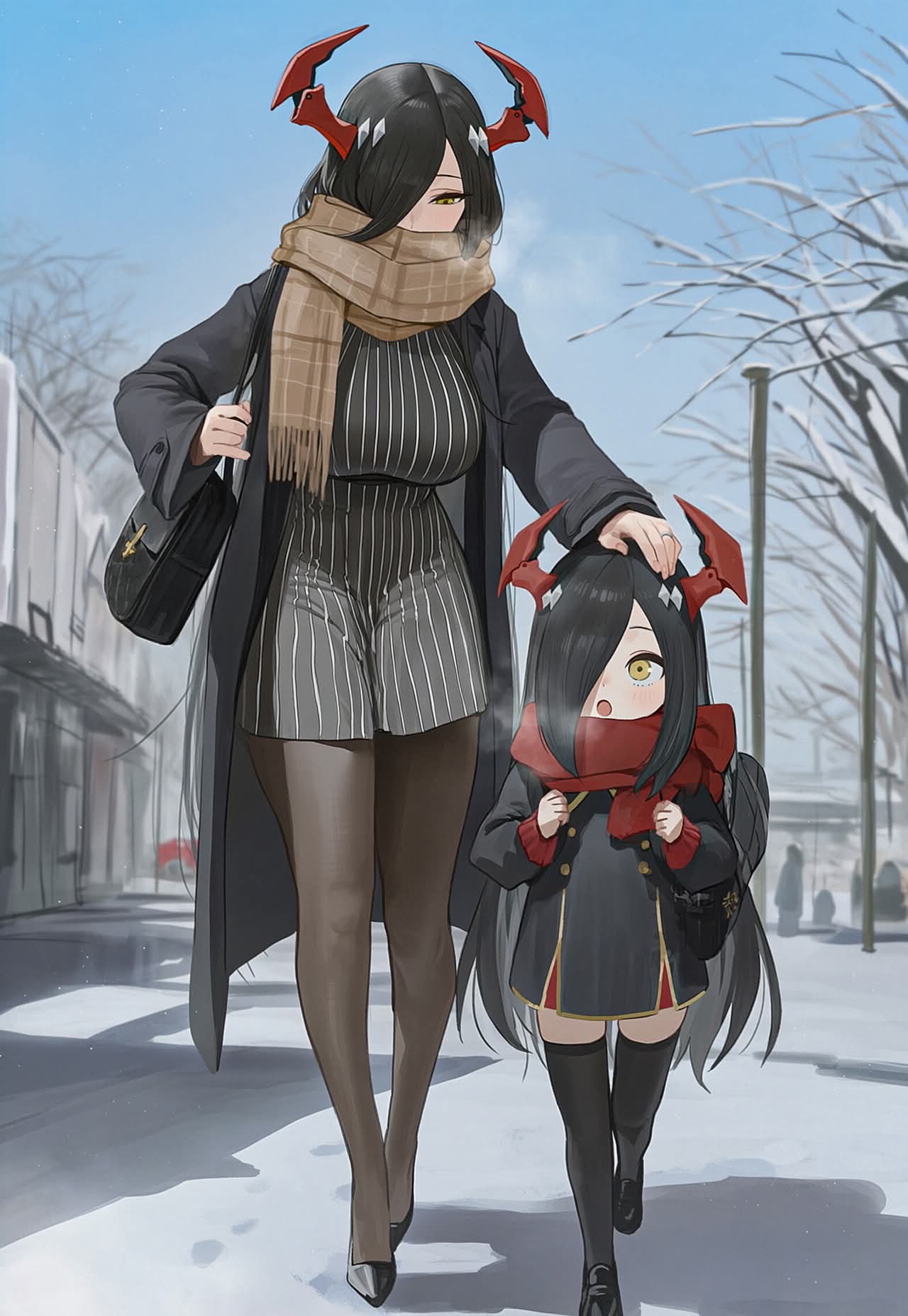 Safebooru - azur lane black hair friedrich der grosse (azur lane) horns little friedrich (azur ...