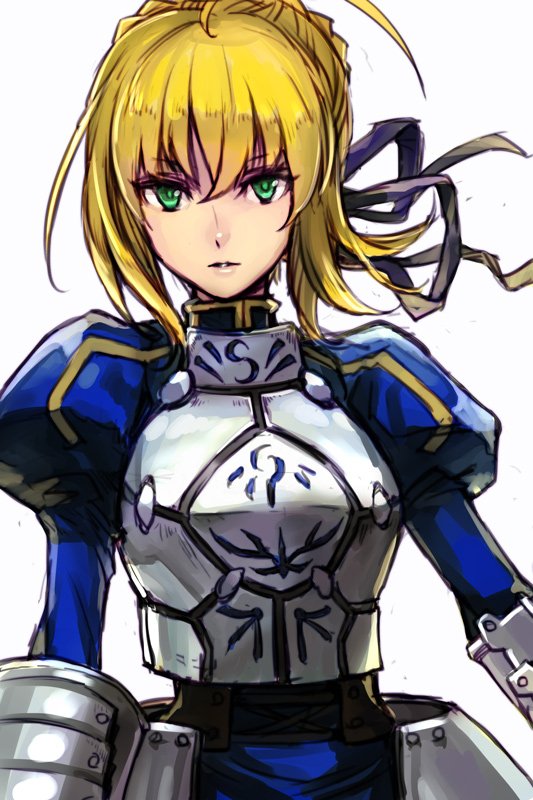 Safebooru - 1girl ahoge armor armored dress artoria pendragon (all) blonde hair blue dress blue ...