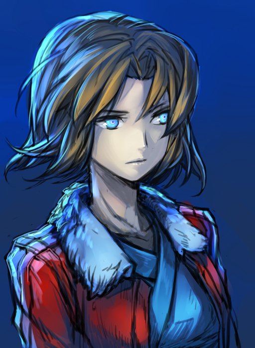 Safebooru 1girl Bangs Blue Background Blue Eyes Brown Hair Closed 9850