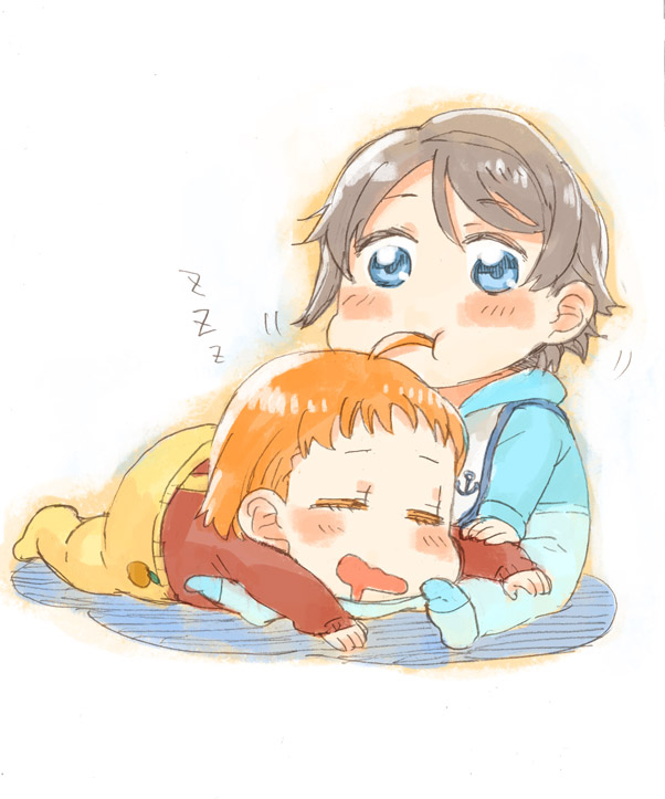 Safebooru - 2girls ahoge anchor symbol baby bangs blue eyes blush child ...