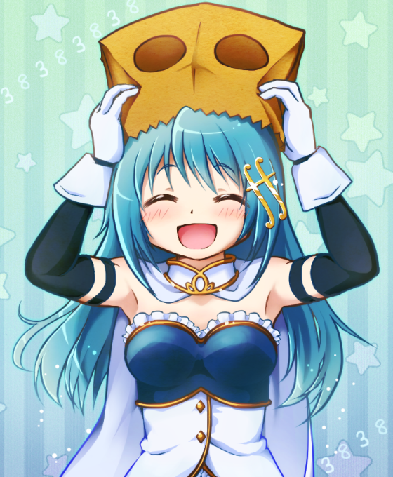 Safebooru - blue hair closed eyes dress long hair miki sayaka | 2503371