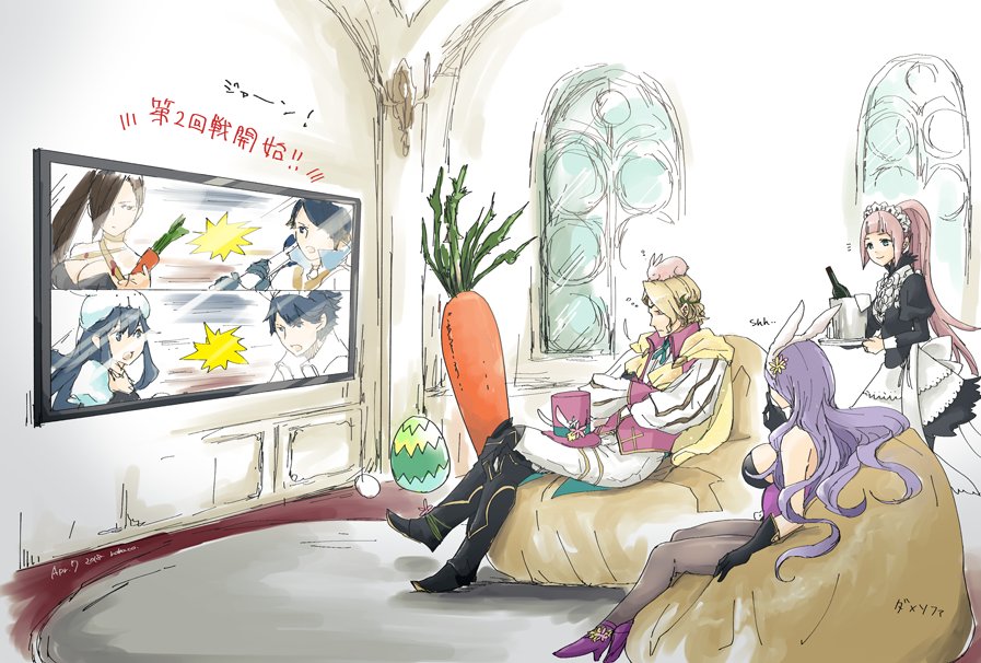 Safebooru - alfonse (fire emblem) animal ears apron blonde hair blue ...