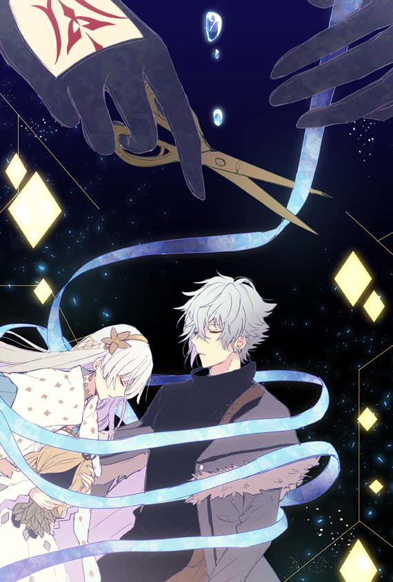 Safebooru - 1boy 1girl anastasia (fate/grand order) black background ...