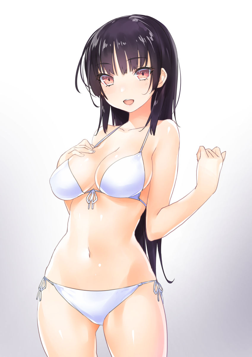 Safebooru - 1girl :d bangs bare arms bare shoulders bikini blush body (bacoborn) breasts ...