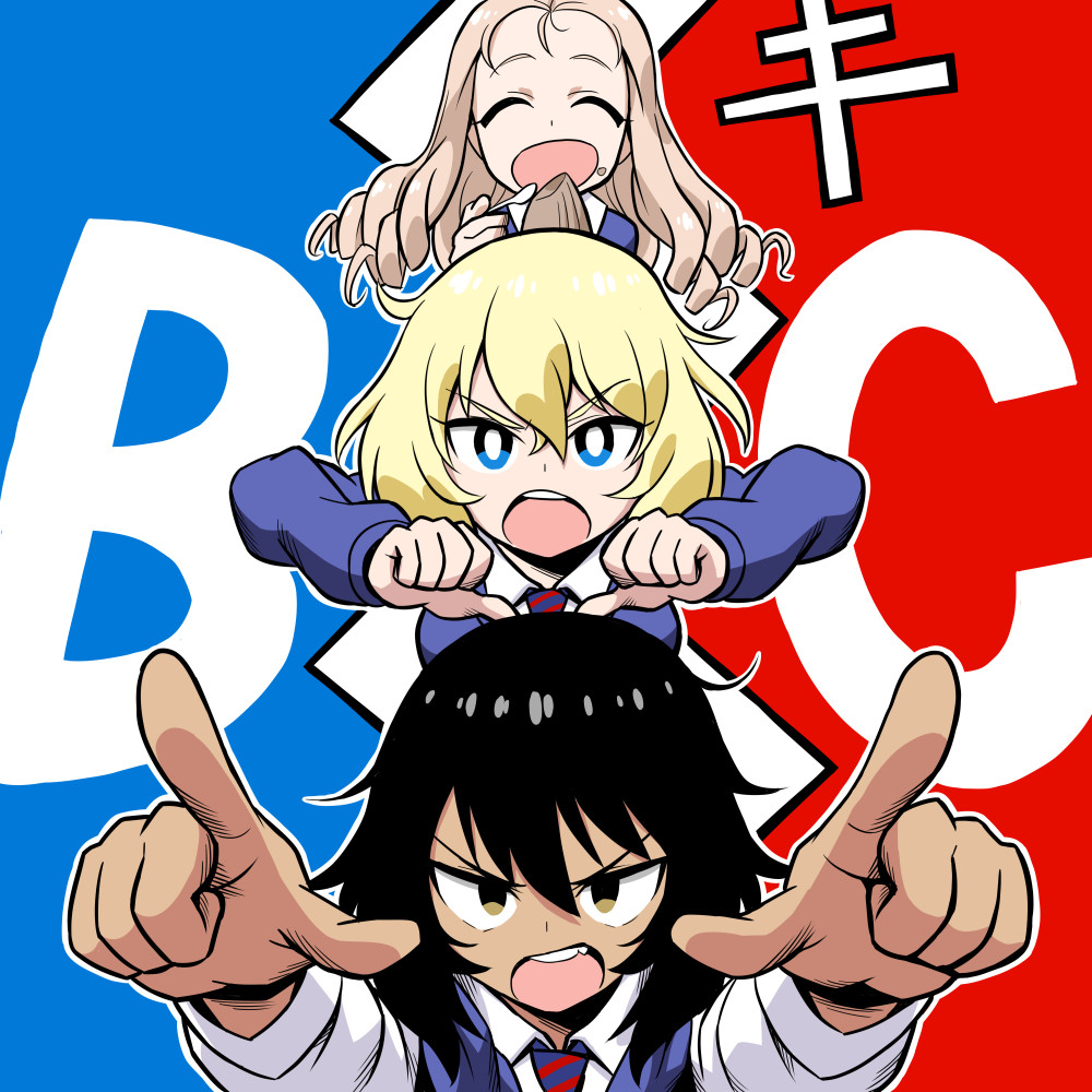 Safebooru - 3girls andou (girls und panzer) bangs bc freedom (emblem) bc freedom school uniform ...