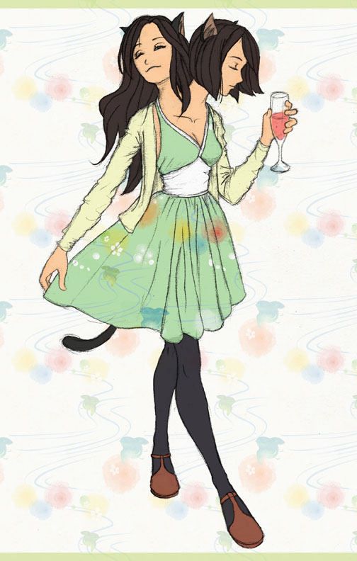 Safebooru - amiko emiko catgirl conjoined multi head tagme | 241823