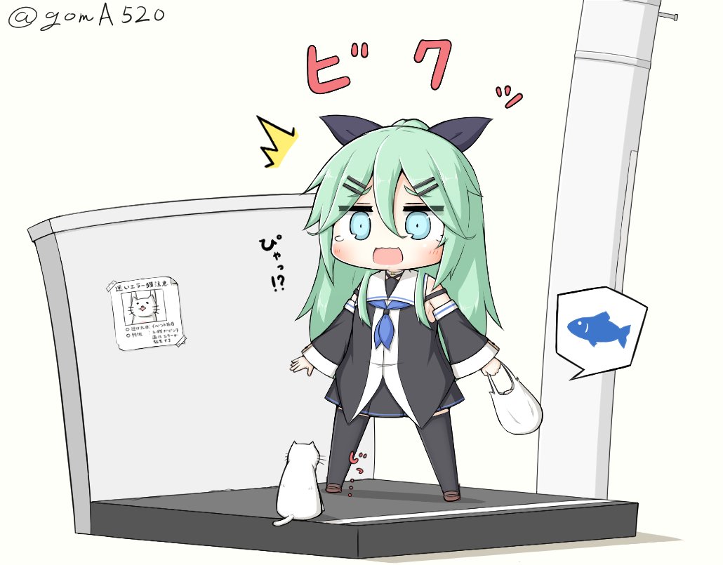 Safebooru - 1girl bangs black legwear black ribbon black serafuku black skirt blue neckwear blue ...