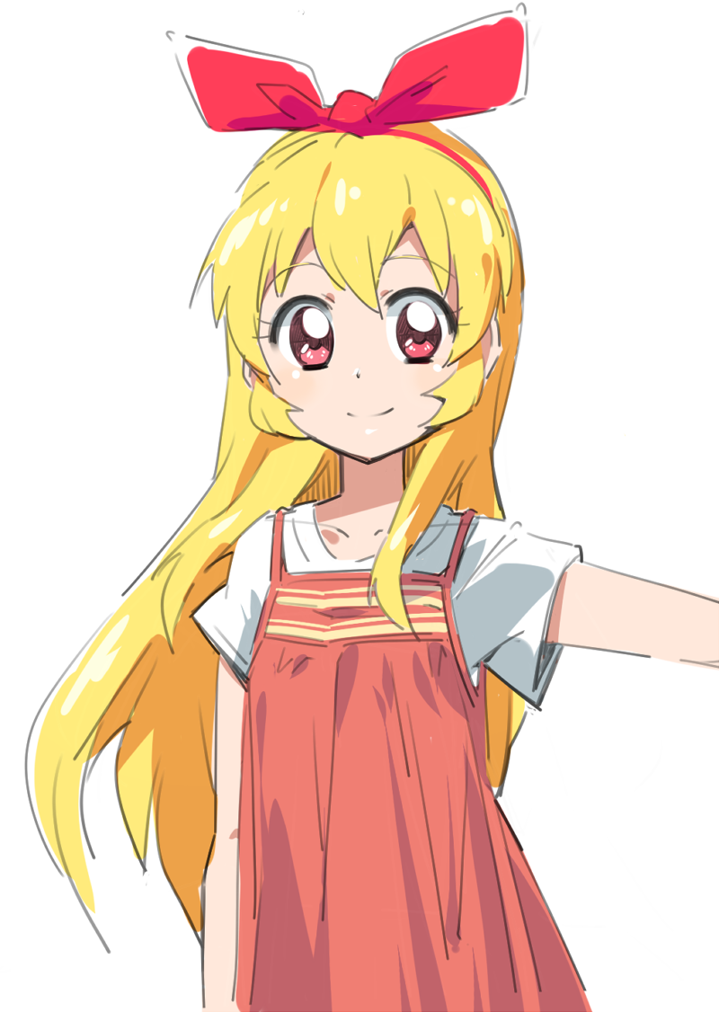 Safebooru - 1girl aikatsu! aikatsu! (series) arm up blonde hair bow casual dress hair bow ...