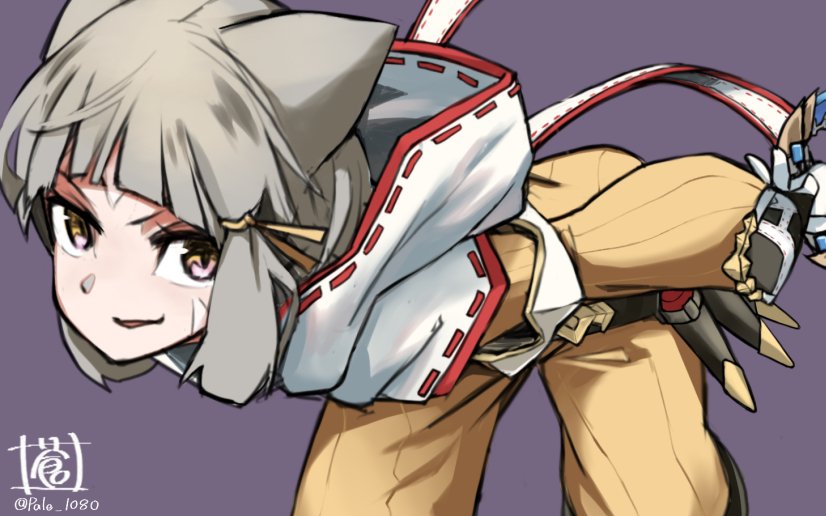 Safebooru - 1girl animal ears bangs belt bending forward bent over black belt blunt bangs ...