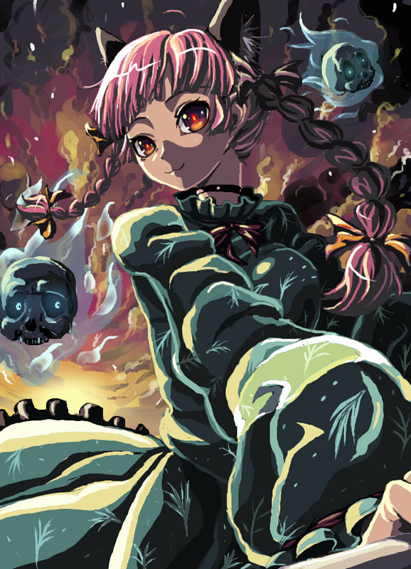 Safebooru - kabutoyama kaenbyou rin skull touhou | 243667