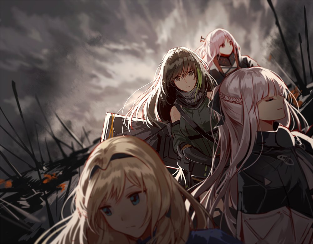 Safebooru - 4girls ak-12 (girls frontline) an-94 (girls frontline) arm guards armband assault ...