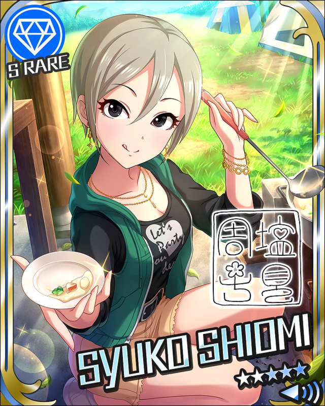 Safebooru - black eyes blush character name dress food grey hair ...